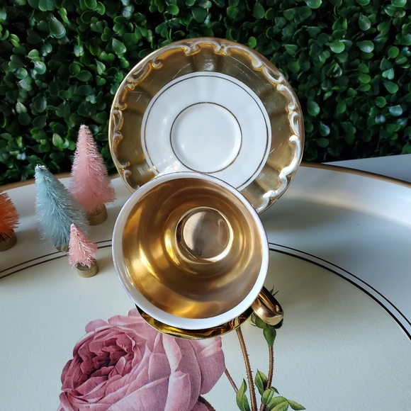 Kitchen | Stw Bavaria Germany 24k Gold Tea Cup Saucer Set Heavy Gold ...